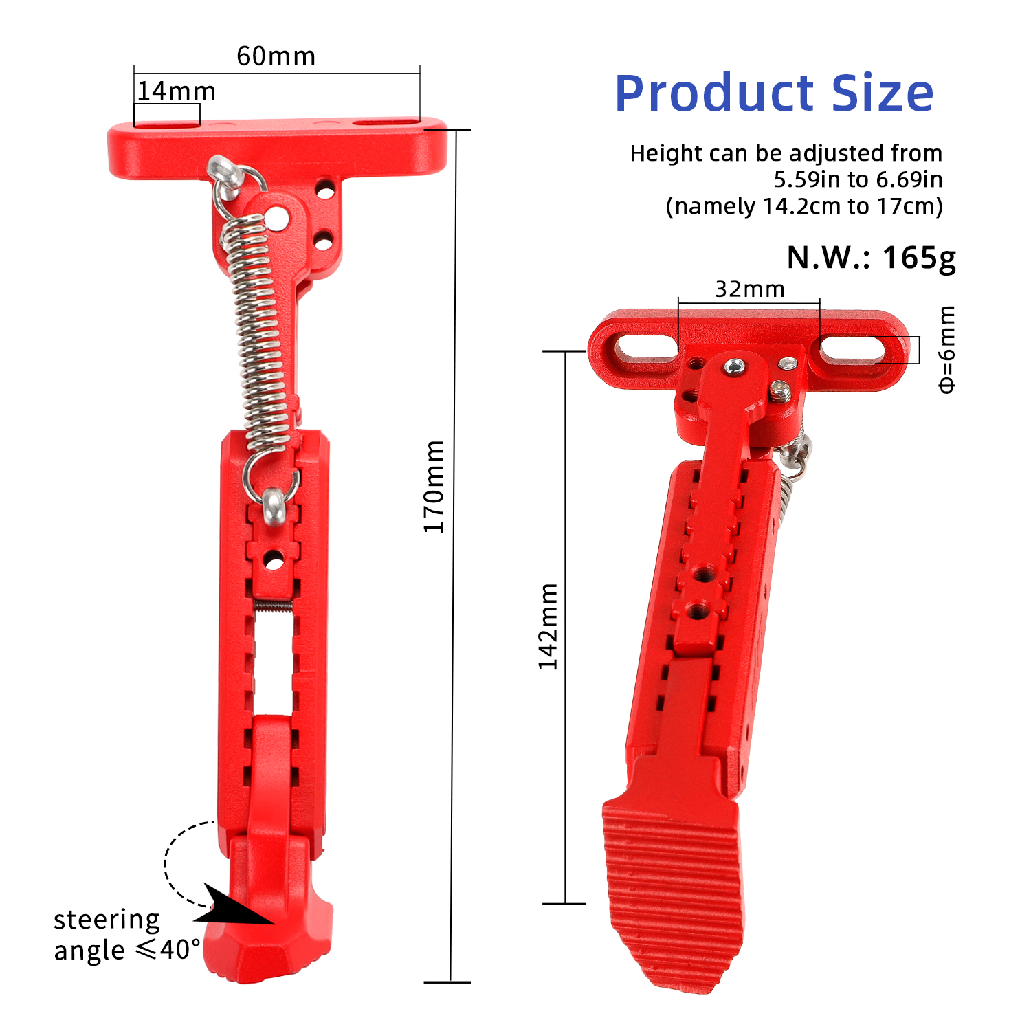 Ulip Red V2 Electric Scooters Kickstand Adjustable Parking Stand Feet ...