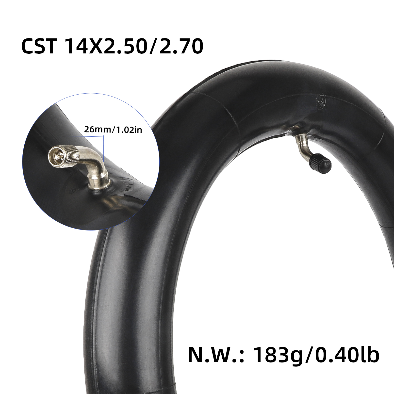 CST 14*2.5 inner tube with 45 degree bent valve – ULIP