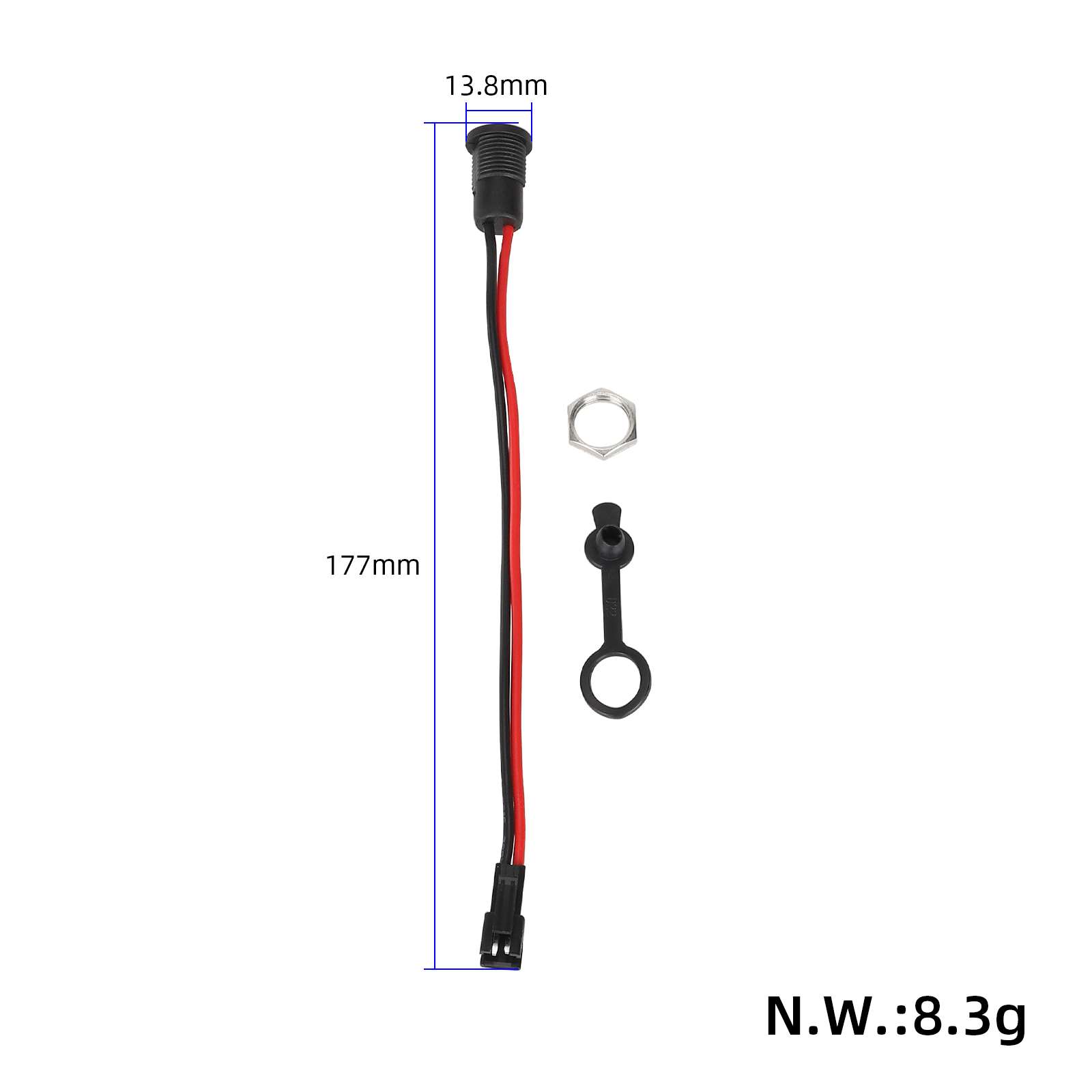 DC2.1 charging cable with 2 pin black connector – ULIP