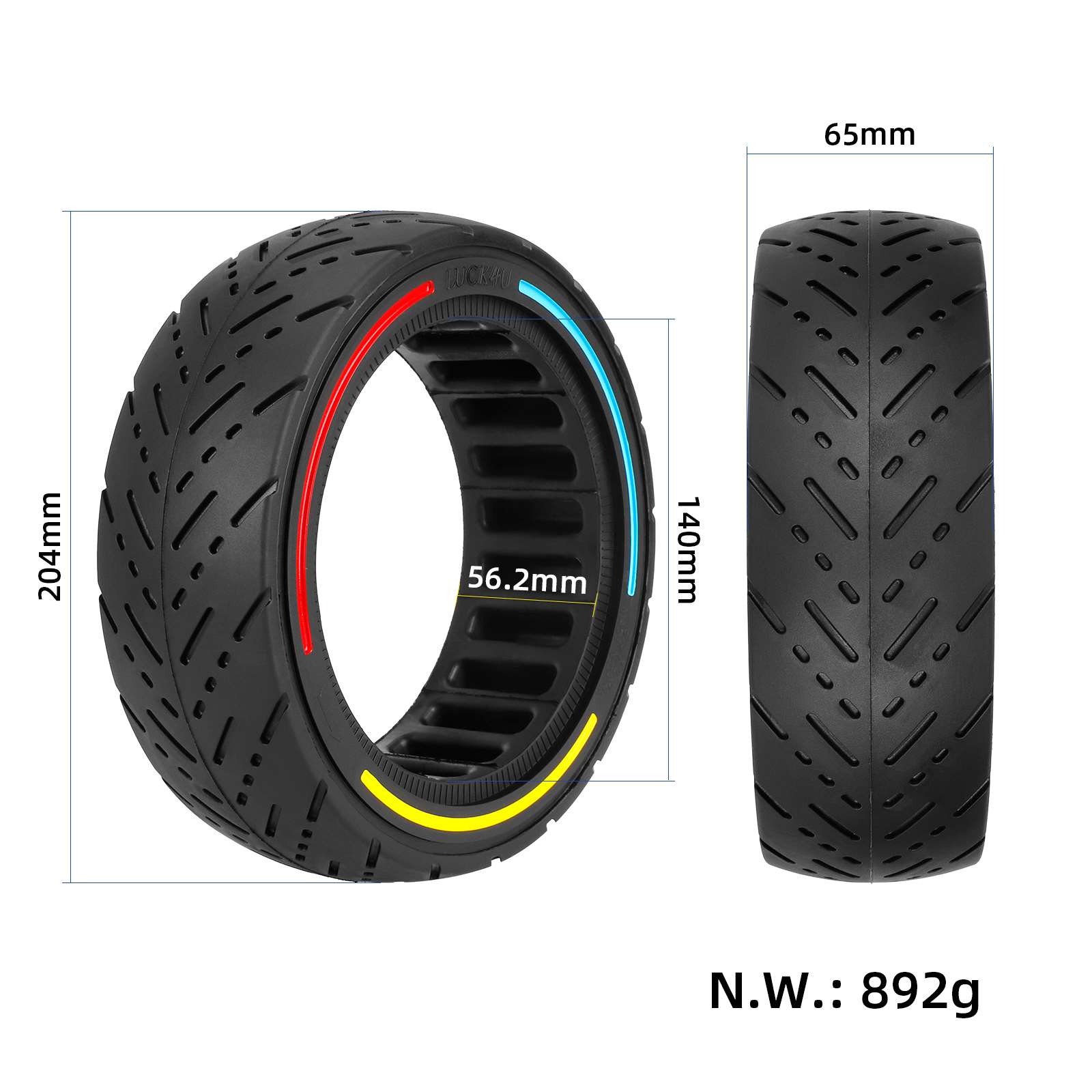 LUCK4U 8.5*2.5 city road solid tire with three colours circle – ULIP