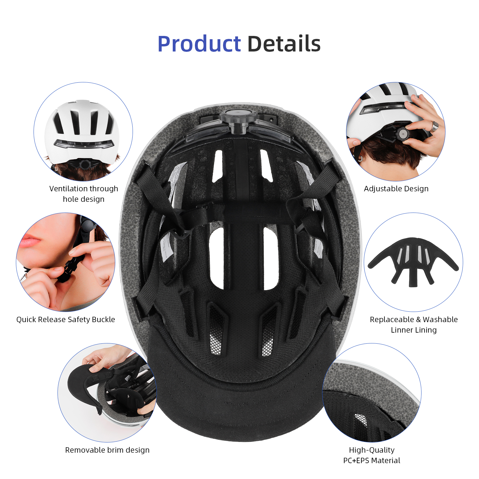 White Smart helmet with Wireless Handlebar Remote Control – ULIP