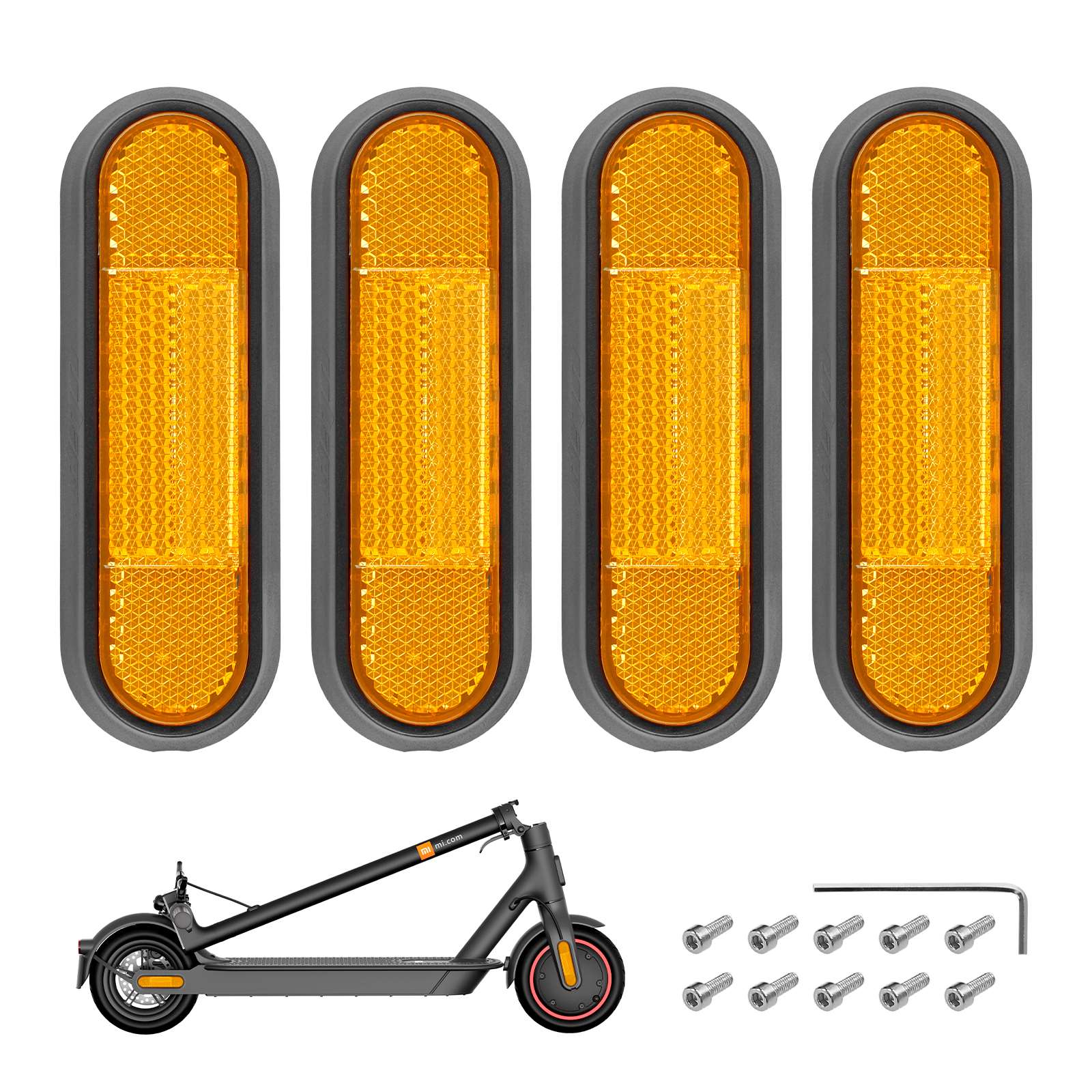 4 pcs reinforced refitting gray decorative shells+yellow reflector bars ...