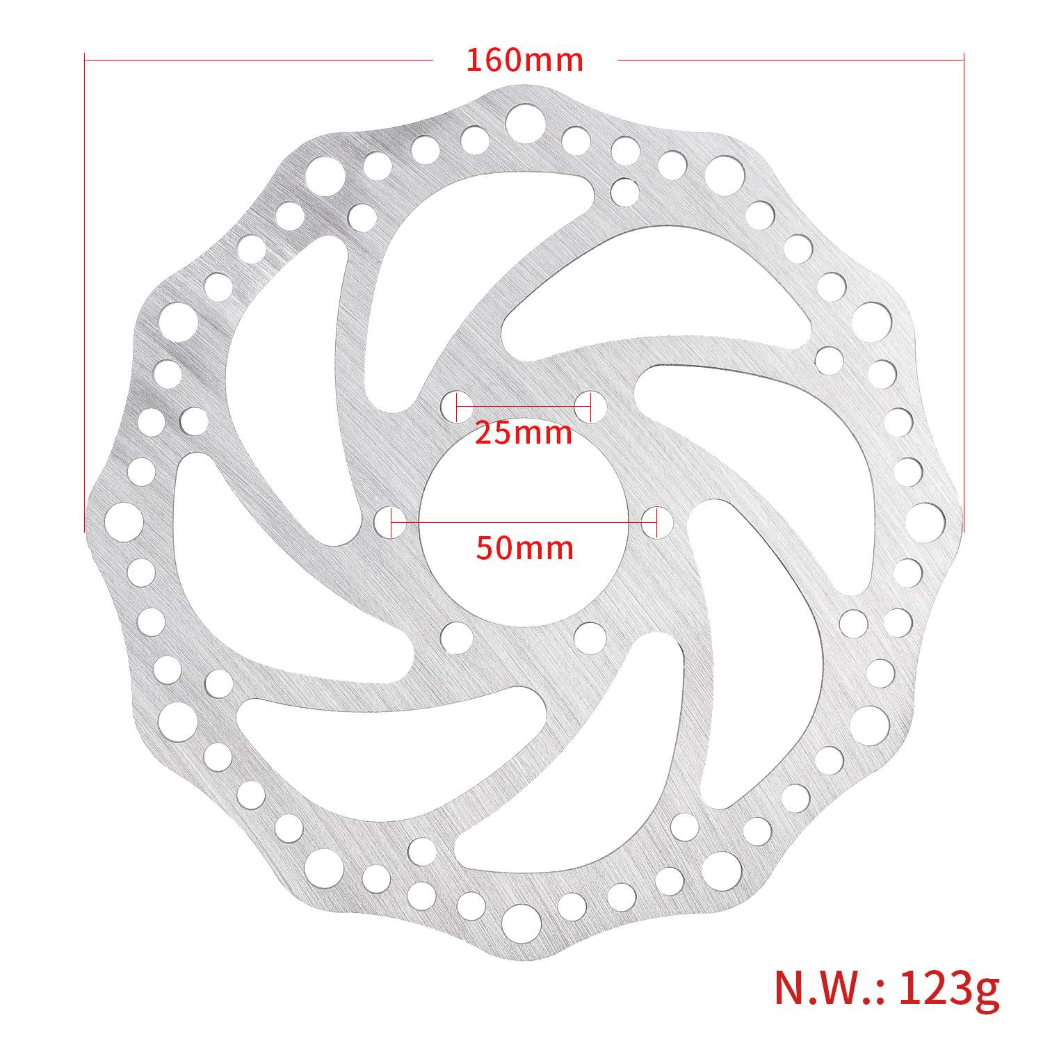 160mm 6-hole circular disc brake disc (Dualtron available) (with screws ...