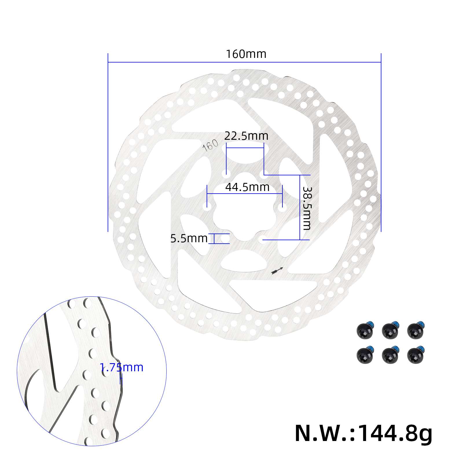 160mm brake disc with 6 holes – ULIP